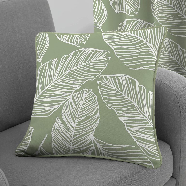 Sage Green Cushion Cover Palm Leaf Pattern - Green Cushions
